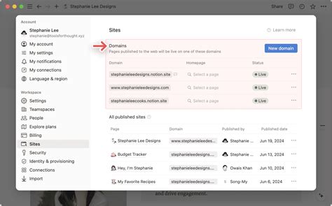 manage your notion sites notion help center