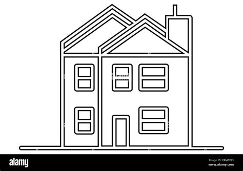 Set Line Icons Of Houses Various Outline Small And Tiny Houses