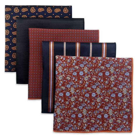 5 Pack Mens Pocket Squares Set 12 6 Formal Handkerchiefs For Suits