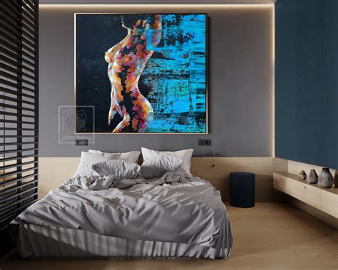 Nude Painting Colorful Over The Bed Erotic Women Art Bedroom Above Bed