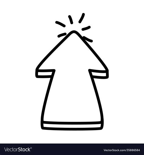 Fat Arrow Click Icon Line Style Royalty Free Vector Image