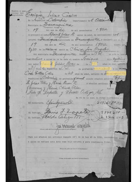 Nacimiendo De Un Nieto De Efran H Juliao Tatis Pdf