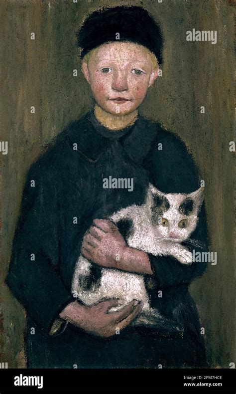 Paula Modersohn Becker Knabe Mit Katzejunge Mit Einer Katze Paula