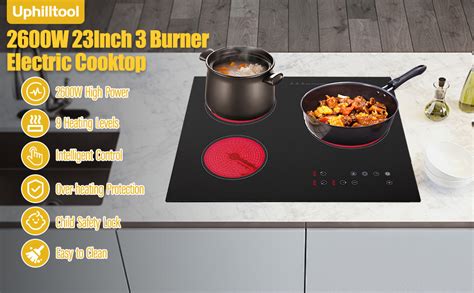 3 Burners Electric Cooktop 2600w 110v Portable Ceramic