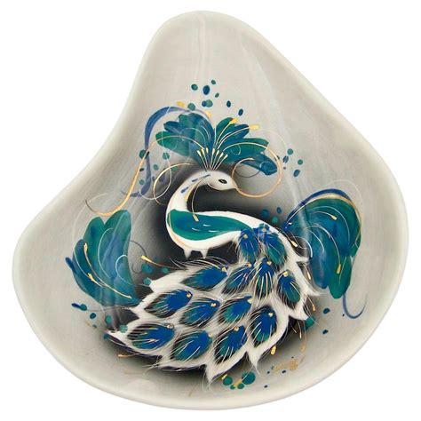 Mid Century Peacock Freeform Bowl By Sascha Brastoff For Sale At 1stdibs