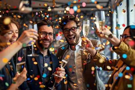 Business Professionals Celebrating At An Office Party For A Special