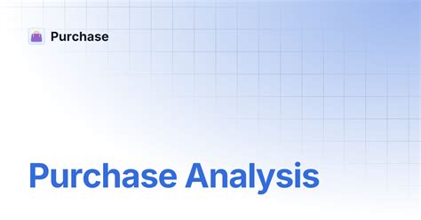 Purchase Analysis Purchase