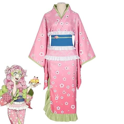 Rocaillecos Kanroji Mitsuri Cosplay Costume Dress Sexy Pink Kimono