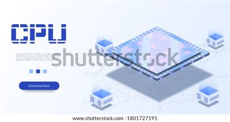 Quantum Computer Large Data Processing Server Stock Illustration