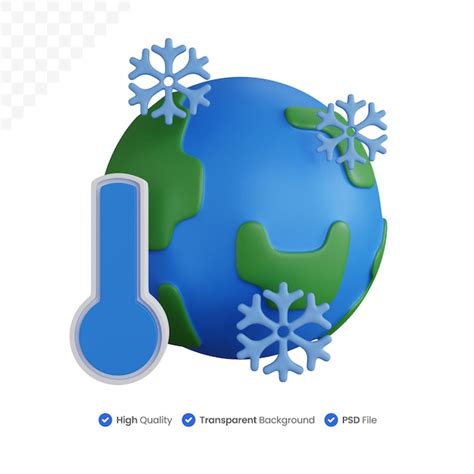 Premium Psd 3d Rendering Freeze Temperature Globe Isolated