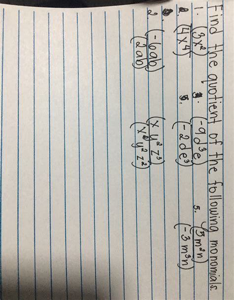 Find The Quotient Of The Following Studyx