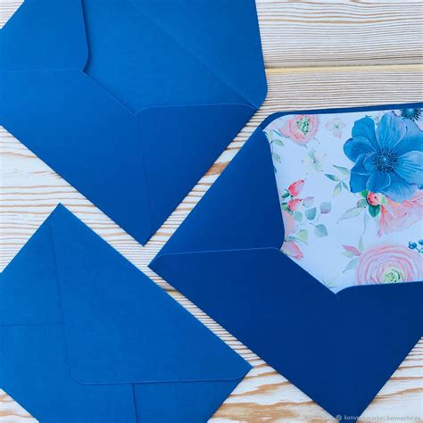 Конверты: Конверт СИНИй из дизайнерской бумаги в интернет-магазине ...