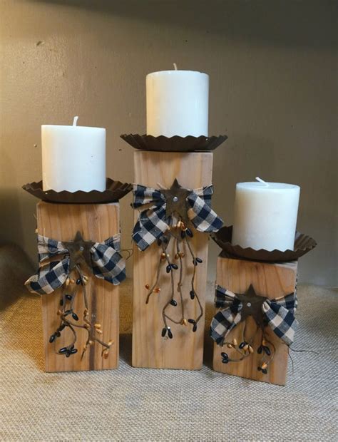 Rustic Wooden Candle Holders Diy Rustic Home Decor Ideas Farmhouse