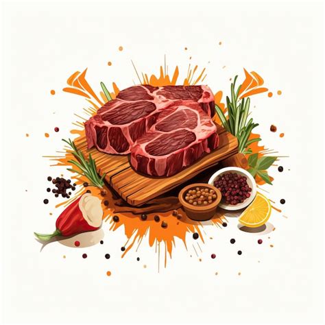 Premium Vector Flat Vector Logo Beef Vector White Background Isolated