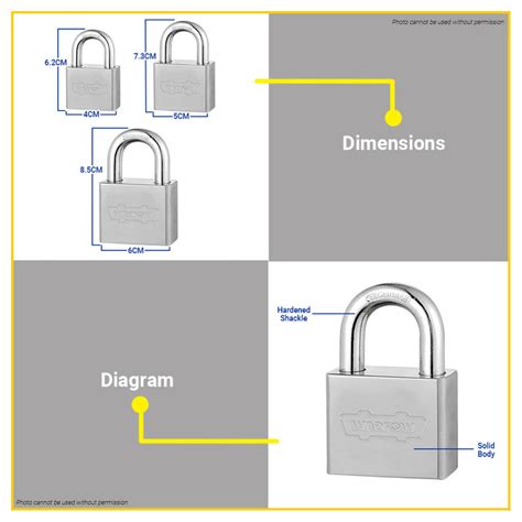 Buildmate Wadfow Square Type Vane Iron Padlock 40mm 60mm Short Shack