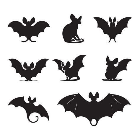 Array Of Bat Shapes Positioned On White 51971349 Vector Art At Vecteezy