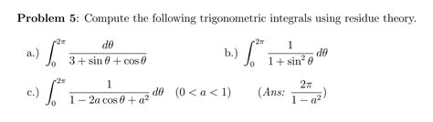 solved problem 5 compute the following trigonometric