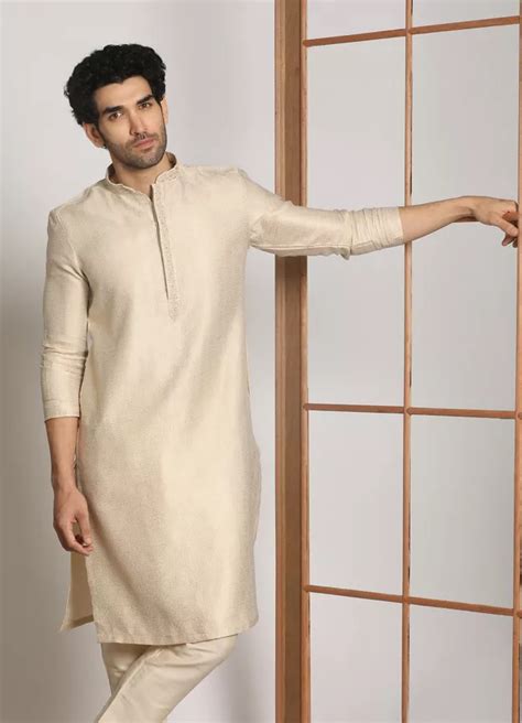 Buy Off White Festive Kurta With Printed Motifs Online In The Uk