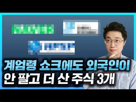 계엄령 쇼크에도 외국인이 끝까지 안 팔고 더 산 주식 3개