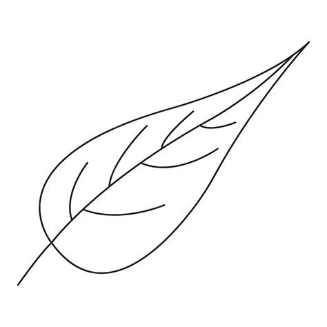 Premium Vector Line Art Leaf Icon Isolated On A White Background