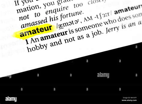 Highlighted English Word Amateur And Its Definition In The Dictionary