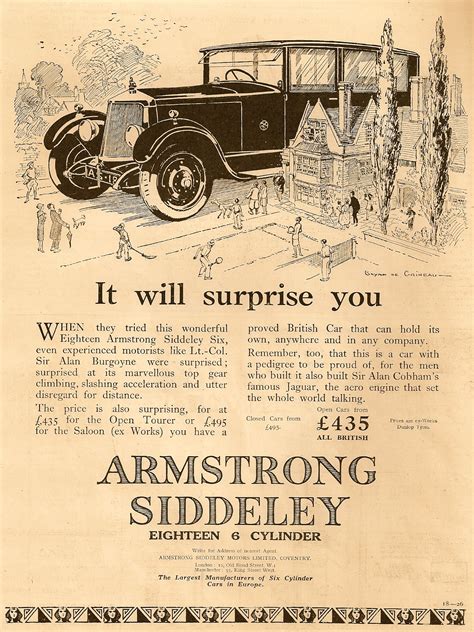 Armstrong Siddeley Motors Advertising