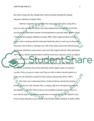 Software Piracy Essay Example Topics And Well Written Essays 750 Words