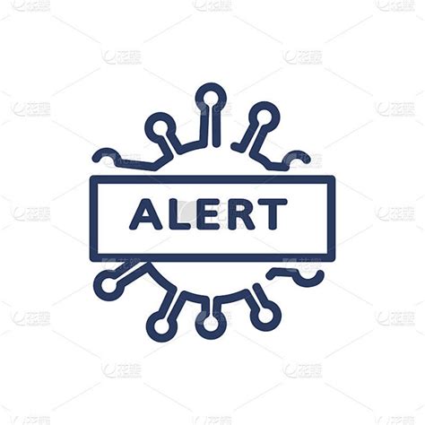 病毒警报细线图标