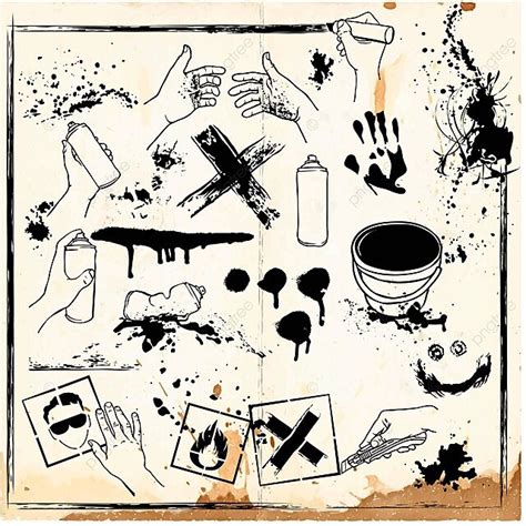 Set Of Graffiti Vandalism Graphic Wall Element Vector Graphic Wall