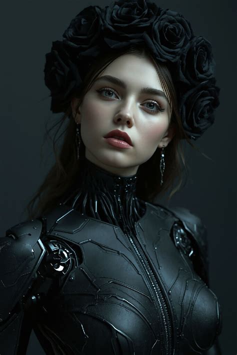 Hyper Realistic Portrait Of A Young Woman 2528 Wearing A Crown Of L