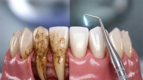 Teeth Cleaning Before And After Premium Photo
