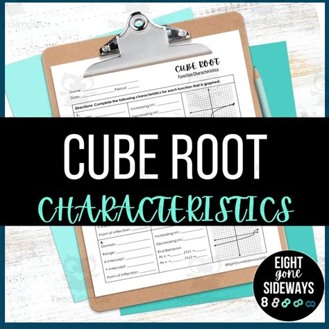 Cube Root Function Characteristics Worksheet By Teach Simple