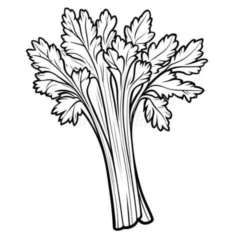 Black And White Illustration Of Celery Outline Stock Illustration Illustration Of Nutrition