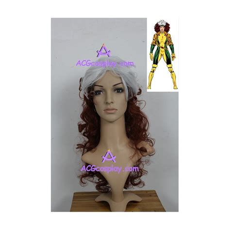 X Men Rogue Cosplay Wig 17inch Curly Wig Cosplay Wig