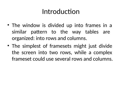 Html Frames Properties And List Of Frames In Detail Pptx
