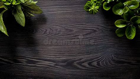 A Flat Lay Background Showcasing A Smooth Black Wood Texture