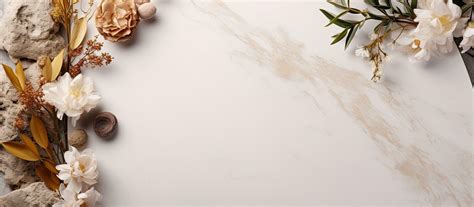 Top View Of A Flat Lay Mock Up With A Dry Natural Grass Leaves And
