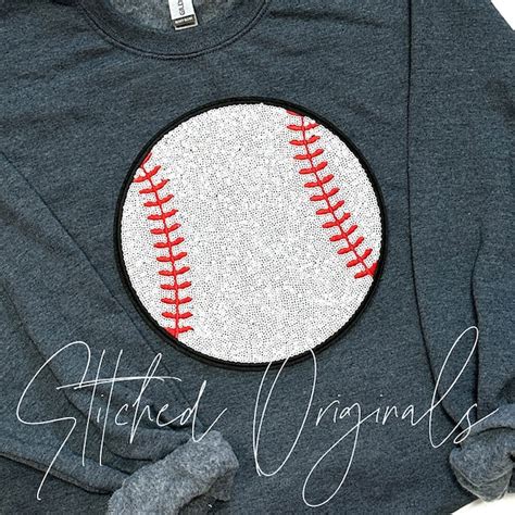 Baseball Sequin Iron On Patch Etsy