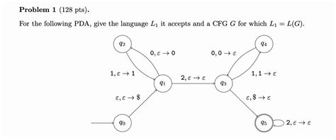 solved problem 1 128 pts for the following pda give the