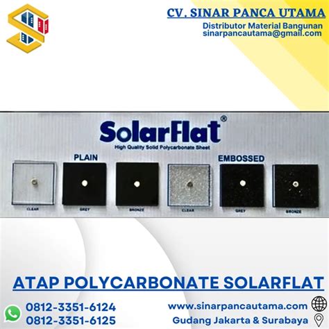 Atap Polycarbonate Solartuff Solid Solarflat Sinar Panca Utama