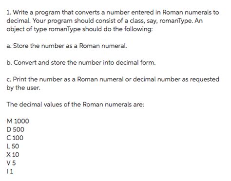 Solved How Would I Convert A Roman Numeral To A Decimal In Chegg