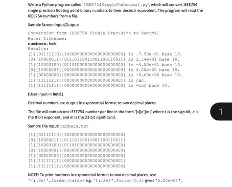 Solved Write A Python Program Called Ieee754