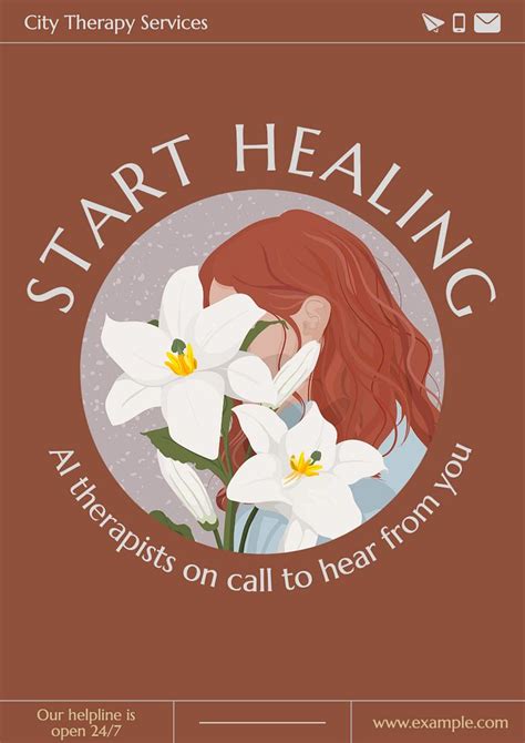 Healing Poster Template Editable Text Premium Editable Template