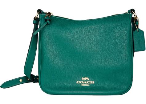 Coach Ellie File Bag Medium Bright Jade In Leather With Gold Tone Us