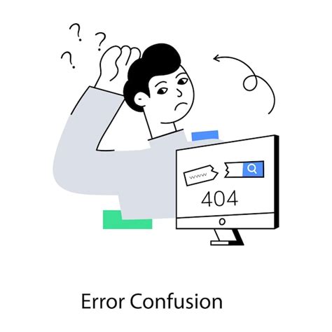 Мужчина смотрит на экран компьютера с ошибкой на нем Премиум векторы