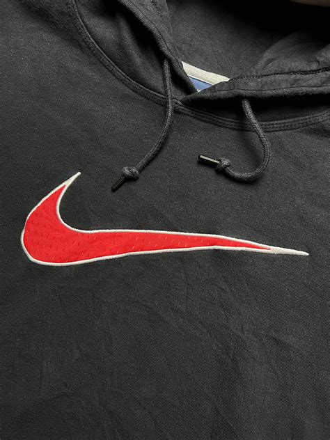 Nike Vintage Hoodie Center Swoosh Logo Spellout Y2k Crew Etsy