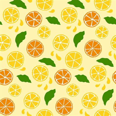 Premium Vector Seamless Vector Pattern Of A Lemon Slices