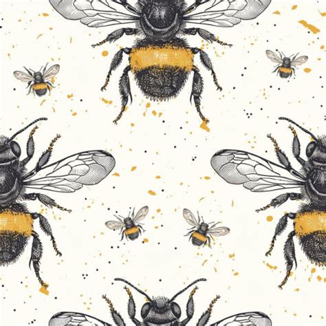Download Seamless Bee Pattern Patterns Online Creative Fabrica