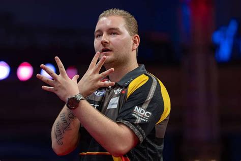 Van Den Bergh Hits Nine Darter As Cross Survives Scare And Wright Exits Au