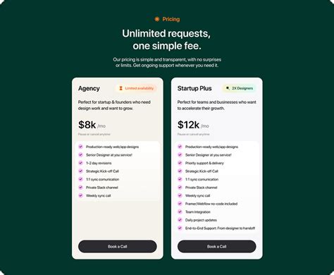 Pricing Plan Concept For Design Agency By Shuja Z On Dribbble